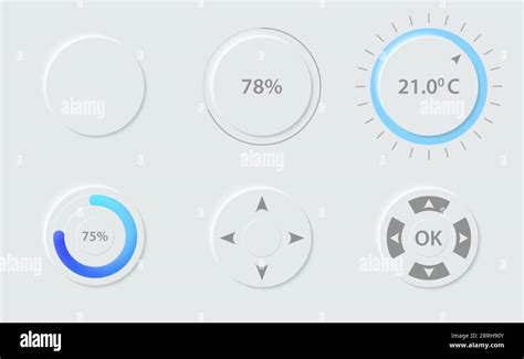Neumorphism Circle User Interface UI Design Elements Stock Vector Image Art Alamy
