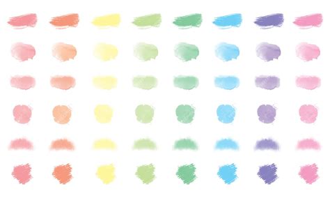파스텔 브러시 스트로크 크리에이티브 라인 팔레트 샘플 세트 프리미엄 벡터