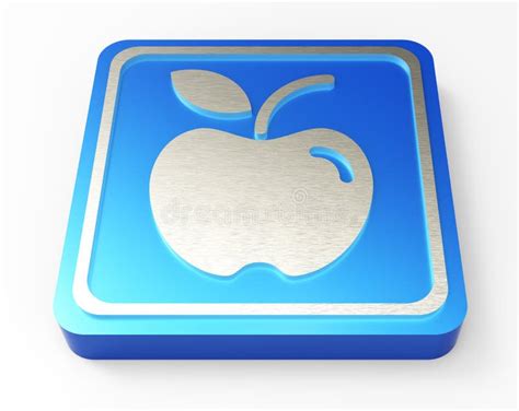 Apple Blue Button 3d Stock Illustration Illustration Of Pear 77941587