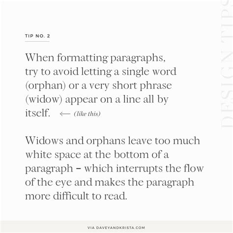 Design Tip Avoid Widows Orphans To Improve Typography Typography