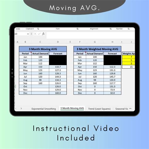 Sales Demand Forecasting Excel Template Predict Future Sales Exponential Smoothing