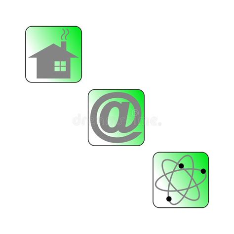 Green Gradient Icons House Internet Symbol Atomic Structure Figure Vector Interface Shapes