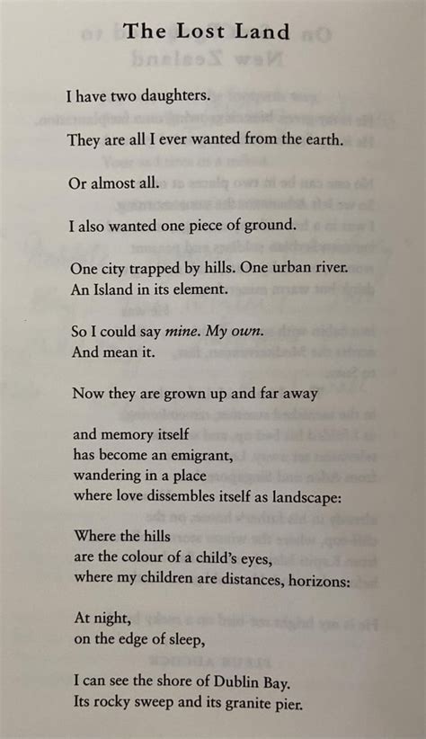 [poem] The Lost Land By Eavan Boland R Poetry