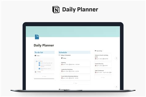 Daily Planner Notion Template Graphic By HitaNotion Creative Fabrica