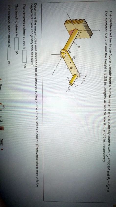 Solved The Torsional Shear Stress Is The Bending Stress Is The