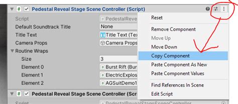 Copy And Paste Component Or Asset Fields Unity Engine Unity Discussions