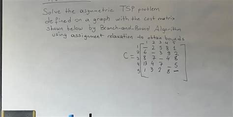 Solved Solve The Asymmetric Tsp Problem De Fined On A Graph