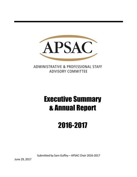 Pdf Executive Summary And Annual Report 2016 2017 Reports · Executive Summary And Annual Report