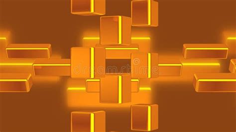 Abstract Motion Background With Rotating Golden Cubes Stock Footage Video Of Darkness