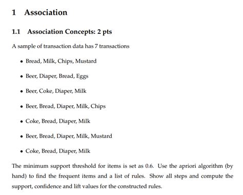 1 Association 1 Association Concepts 2 Pts A Sample