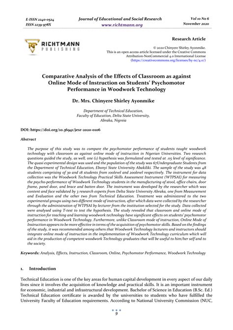 Pdf Comparative Analysis Of The Effects Of Classroom As Against Online Mode Of Instruction On