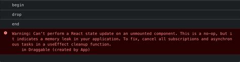 State Changes In End Fail With React Warning Issue React Dnd React Dnd Github