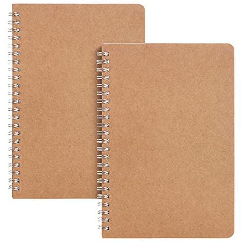 Mr Pen Spiral Notebook Kraft Cover 2 Pack 80 Pages Blank Spiral Notebook Blank Notebook