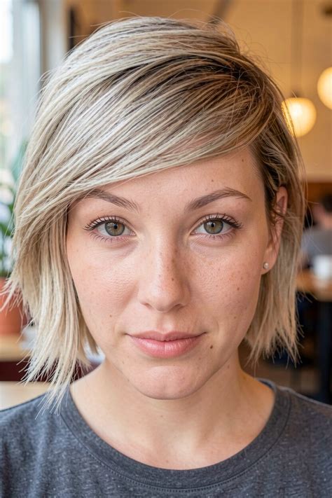 Short Haircut For Round Face Thin Hair