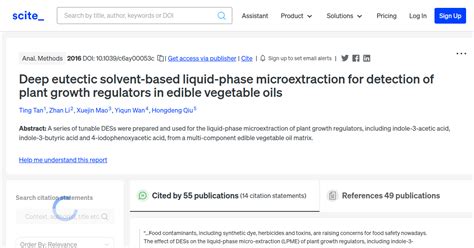 Deep Eutectic Solvent Based Liquid Phase Microextraction For Detection Of Plant Growth