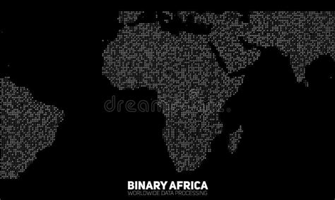 Vector Abstract Binary Africa Map Continents Constructed From Binary
