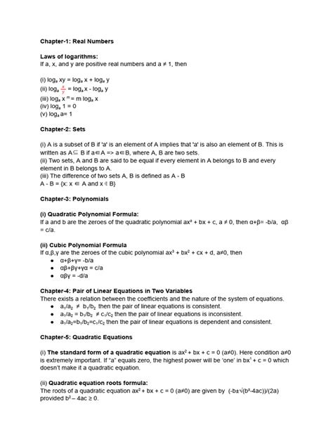 10th Formulas List Pdf Triangle Area