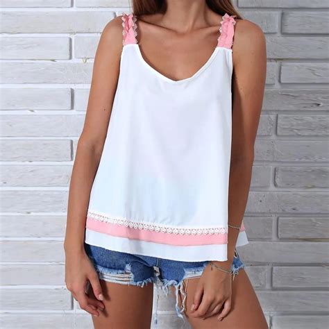 Lace Bow Summer Tank Top Women V Neck Backless Sexy Tops Ladies Fitness