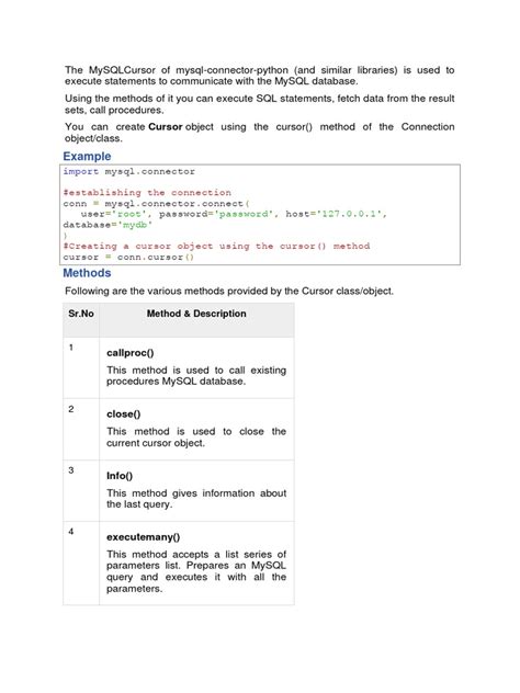 Cursors In Python Pdf