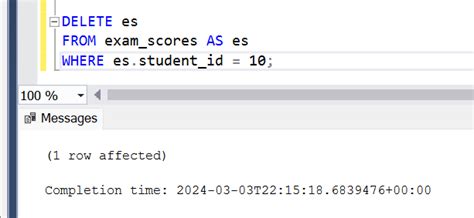 Using Update And Delete Statements With Table Alias In Mssql Data