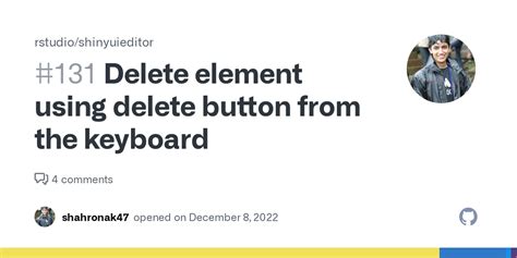 Delete Element Using Delete Button From The Keyboard · Issue 131