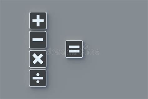 Elementary Arithmetic Mathematical Symbols On Buttons Stock