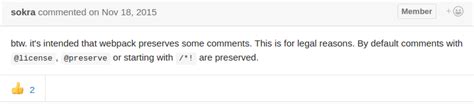 Javascript Unable To Strip Comments In Webpack Bundle Js File Stack Overflow