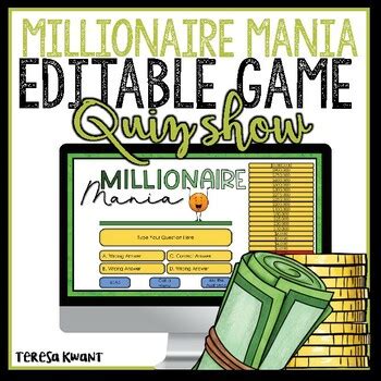 Game Show Editable Template Quiz Review Activity By Teresa Kwant
