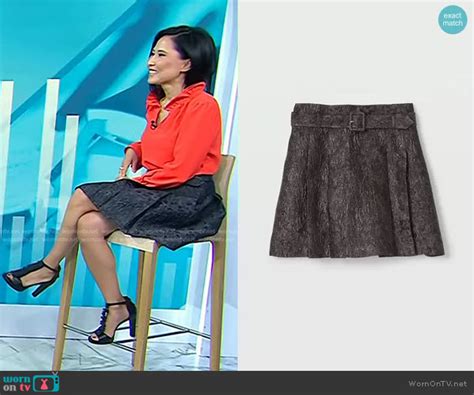 Wornontv Vickys Red Ruffle Blouse And Grey Skirt On Today Vicky