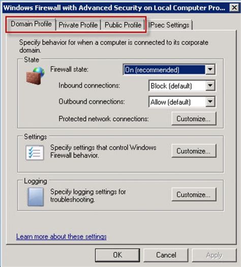 Windows Server Firewall Profiles Applied Innovations Public Knowledgebase