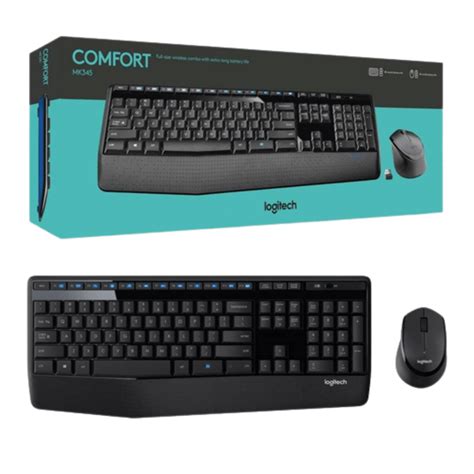 Kit Teclado Y Mouse Inalambrico Usb Sp Black Logitech Mk345 Promart