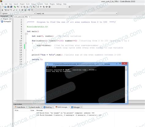 Examples For Loops And Program Control In C Electronca Com