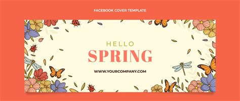 꽃 봄 소셜 미디어 표지 템플릿 무료 벡터