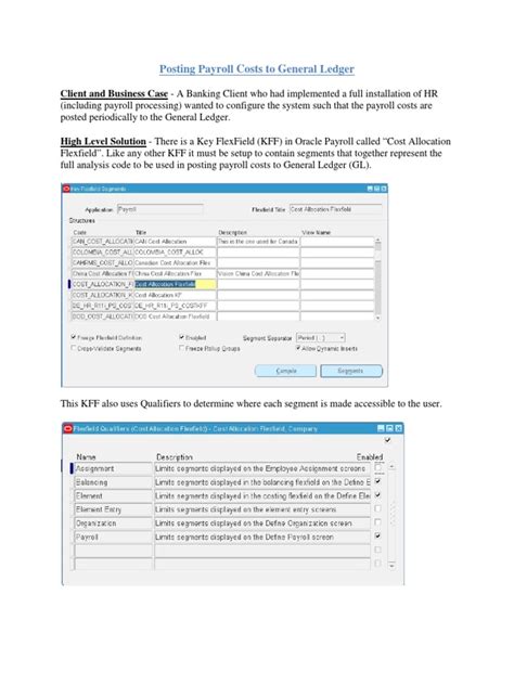 Oracle Payroll Costing Pdf Payroll Debits And Credits
