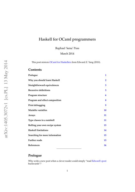 Pdf Haskell For Ocaml Programmers