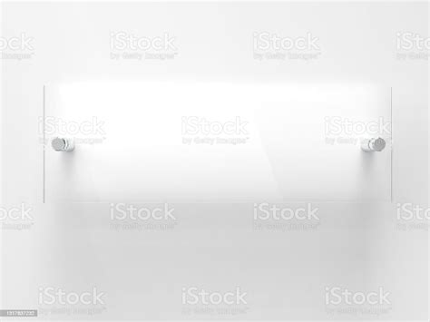 빈 투명 유리 인테리어 사무실 기업 간판 플레이트 모의 템플릿 브랜딩에 대한 명확한 인쇄 보드 로고 투명 한 백실 광고 간판 모형 앞 보기 3d 렌더링 3차원 형태에 대한