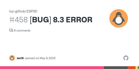 Bug 83 Error · Issue 458 · Luc Githubesp3d · Github