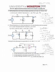 ECE3337 HW04 Solutions 1 Pdf UNIVERSITYof HOUSTON ECE ECE 3337 Signals Systems Analysis