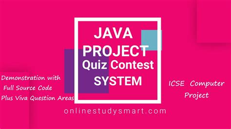 How To Create A Quiz Contest Application With Java For Class 10 Icse Java Project Full Source