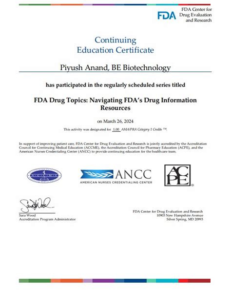 Continuingeducation Healthcare Patientcare Fda Biotechnology Piyush Anand