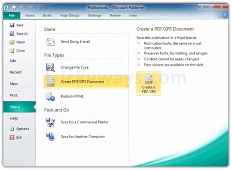 How To Save Publisher File As PDF