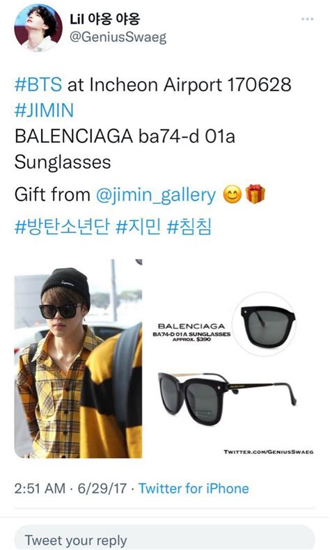 Balenciaga Sunglasses Bts Jimin Womens Fashion Watches And Accessories Sunglasses And Eyewear On