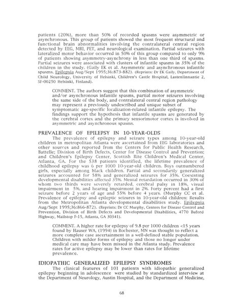 Pdf Idiopathic Generalized Epilepsy Syndromes