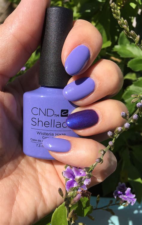 Just Did Some Cnd Shellac Wisteria Haze With A Purple Purple Thrown In