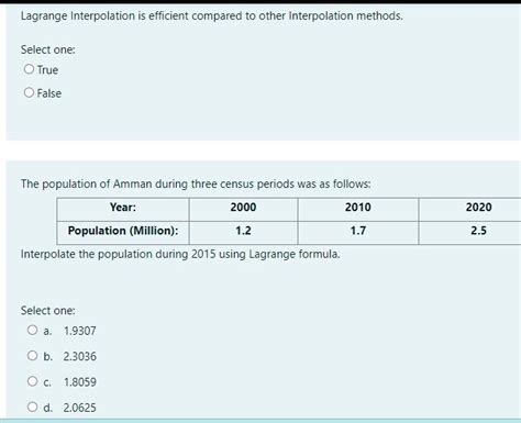 Solved Numericallagrange Interpolation Is Efficient Compared