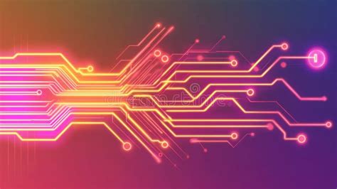Network Data Flowing Circuits Glowing Abstract Technology Background