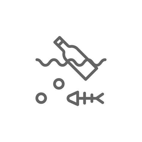 Sea Pollution Line Vector Icon Illustration 23015819 Vector Art At
