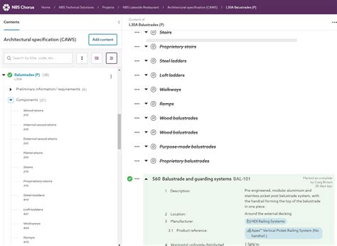 Nbs Sample Specifications Uniclass Or Caws Classification Nbs