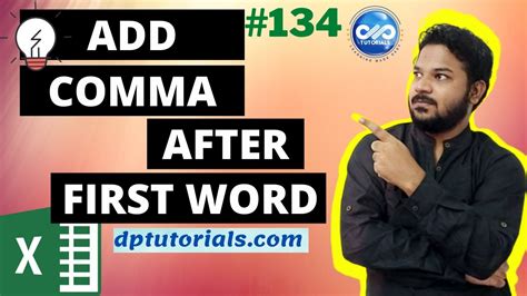 best excel keyboard shortcut to add comma after first word excel