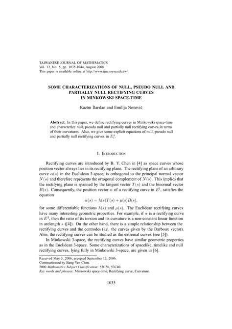 Pdf Some Characterizations Of Null Pseudo Null And Partially Null